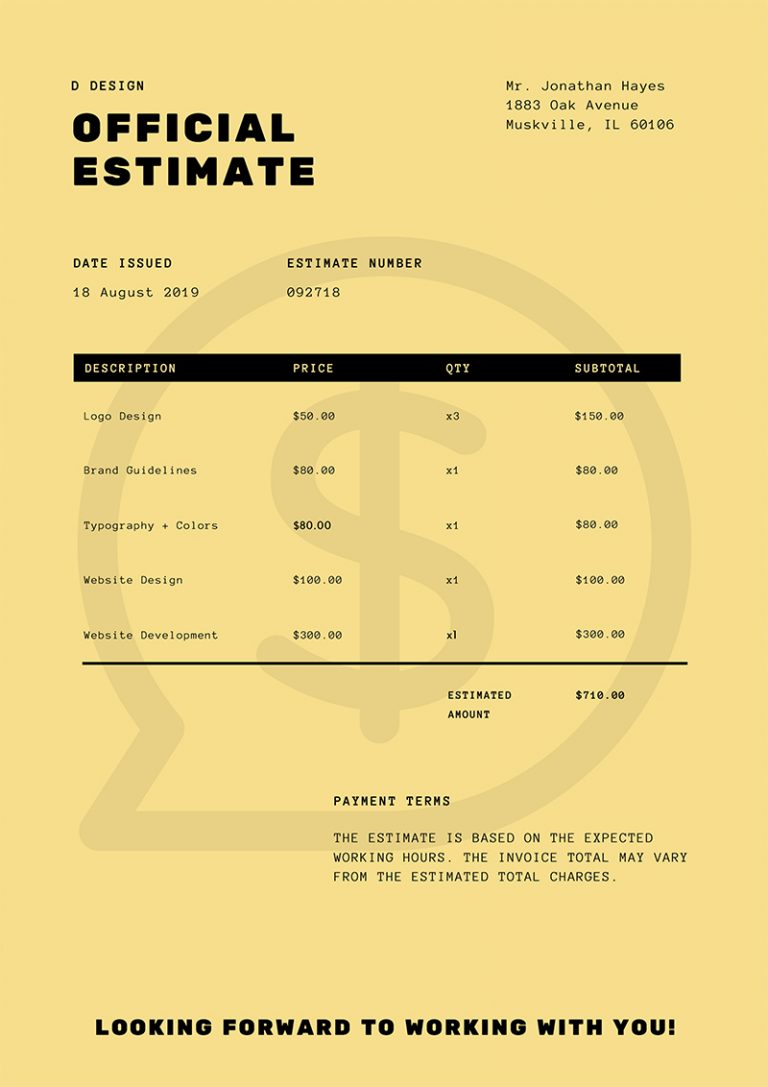 15 Simple Estimate Templates For Your Business
